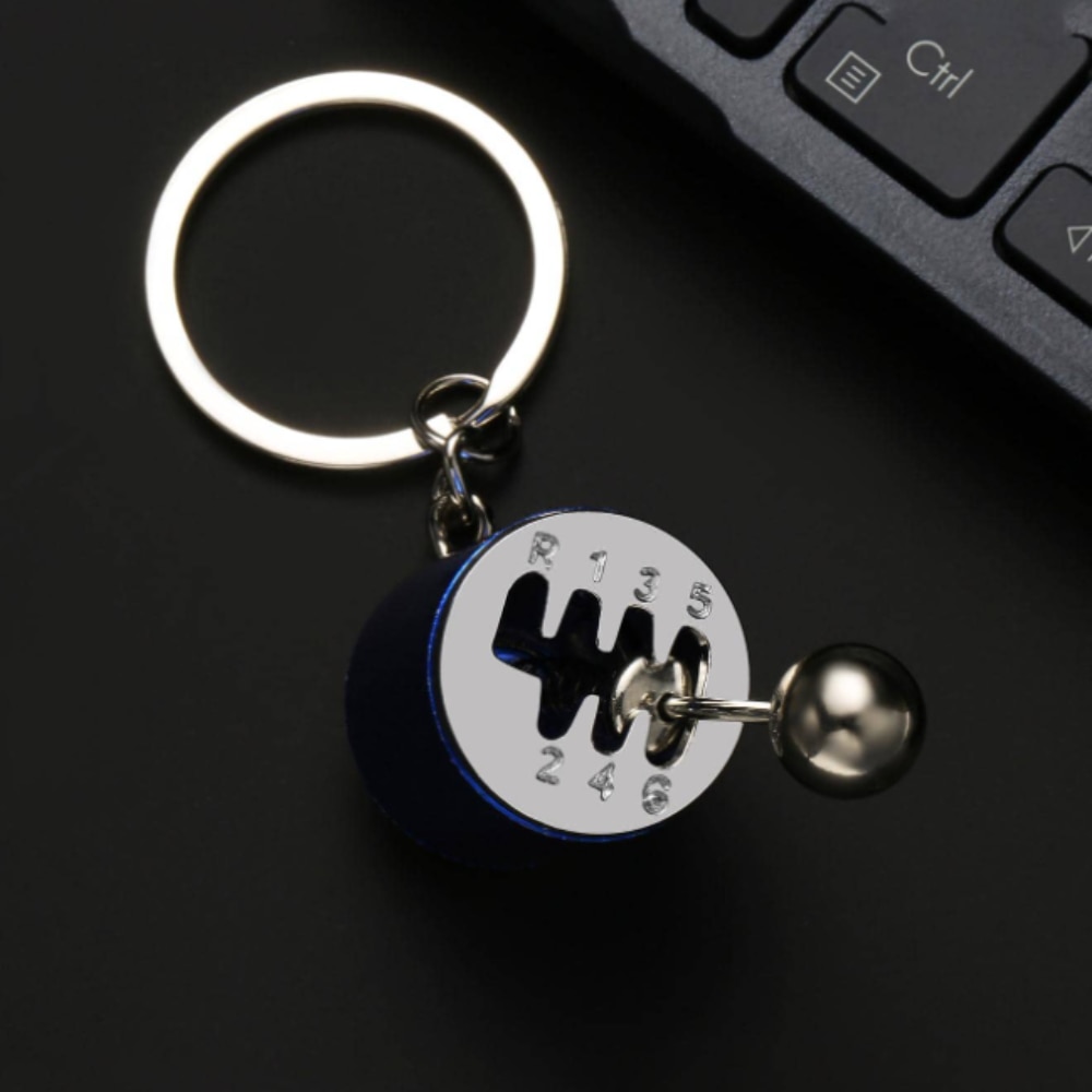 Breloc chei, model schimbator de viteze cu 6 trepte, Albastru, 2.2x2 ...