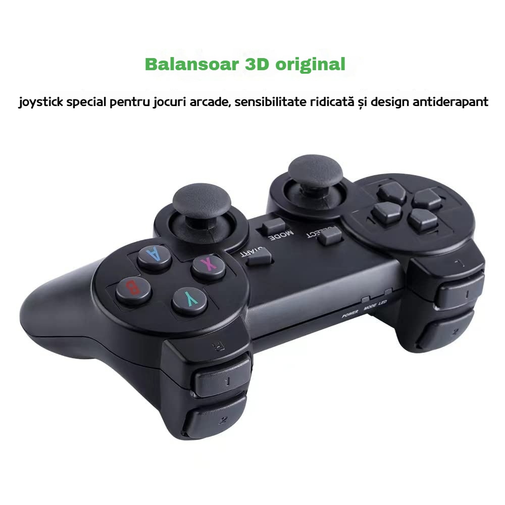 Consola jocuri video retro, ABS, 2.4G wireless, 64GB, pentru TV, HDMI ...