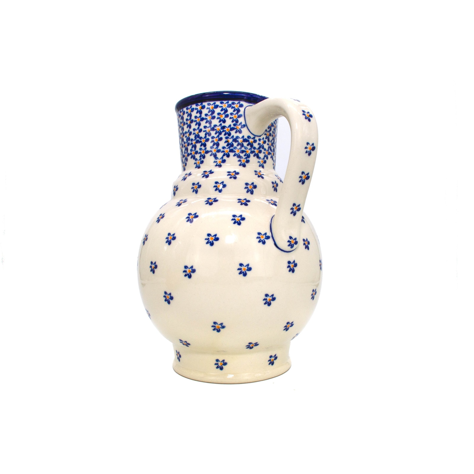 Carafa ceramica smaltuita pentru apa / limonada/ vin Blue Field ...