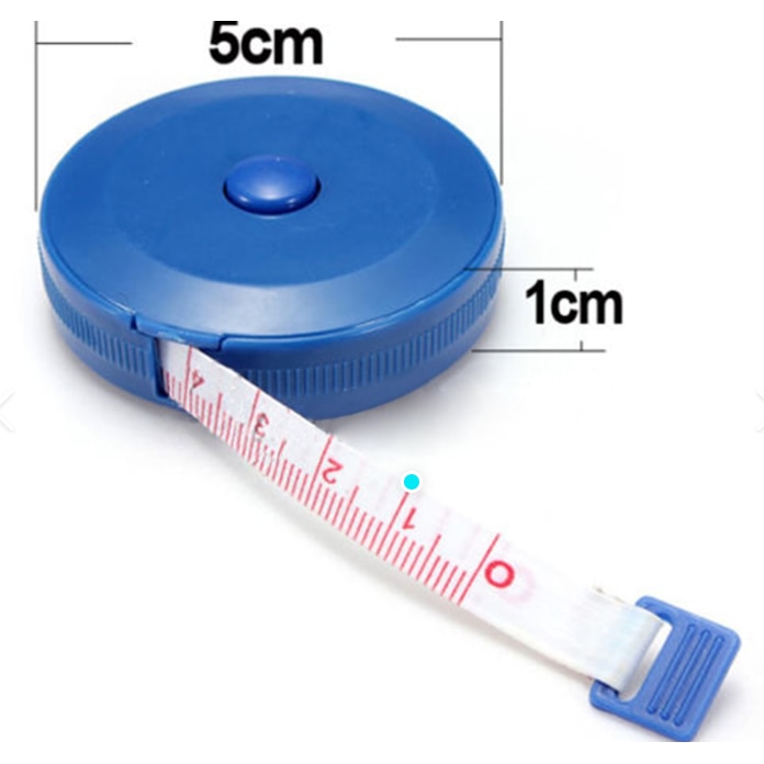 Centimetru croitorie, tip rola retractabila, albastru, Syamag, 150 cm ...