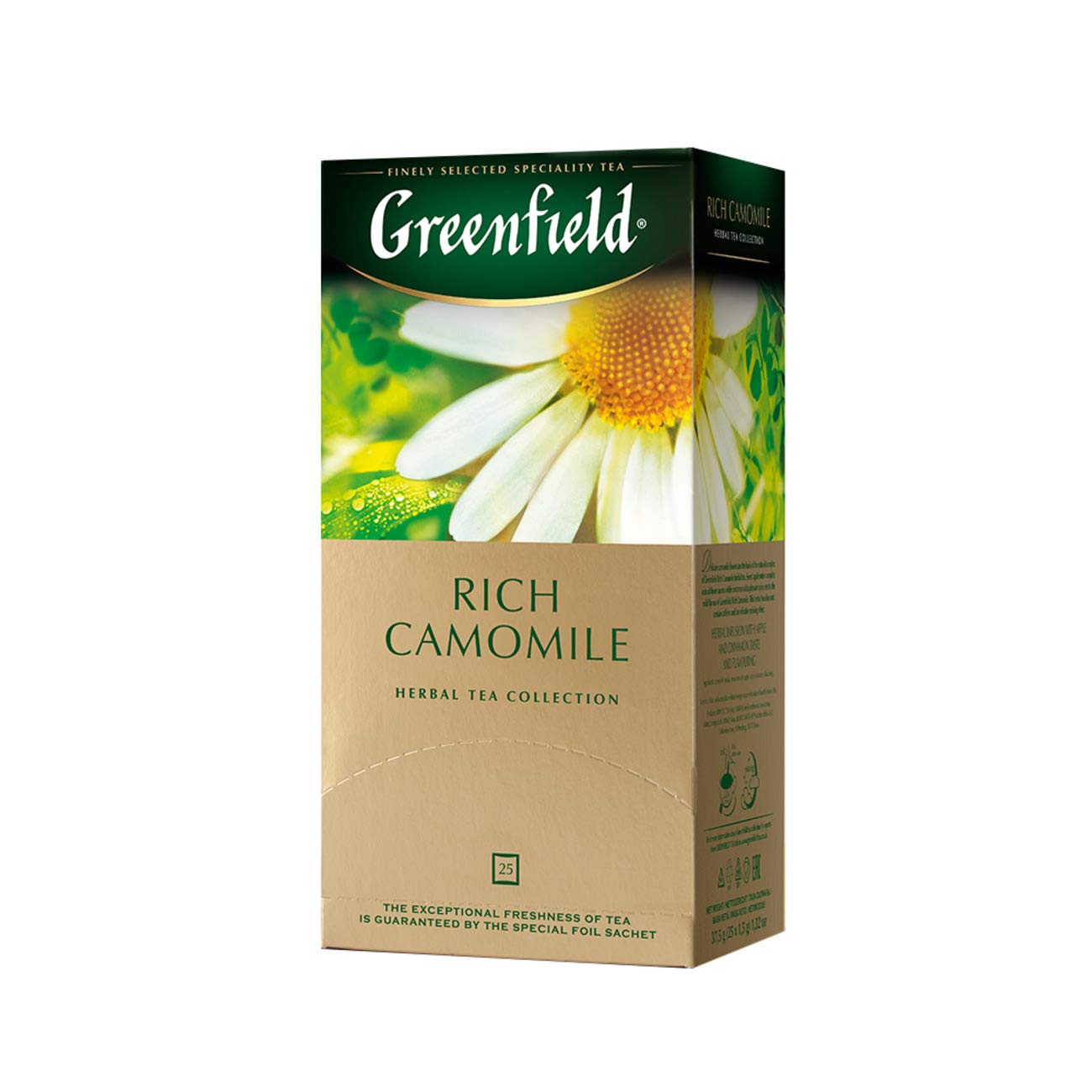 Ceai de plante Greenfield Rich Camomile, 25 pliculete x 2 g, musetel ...