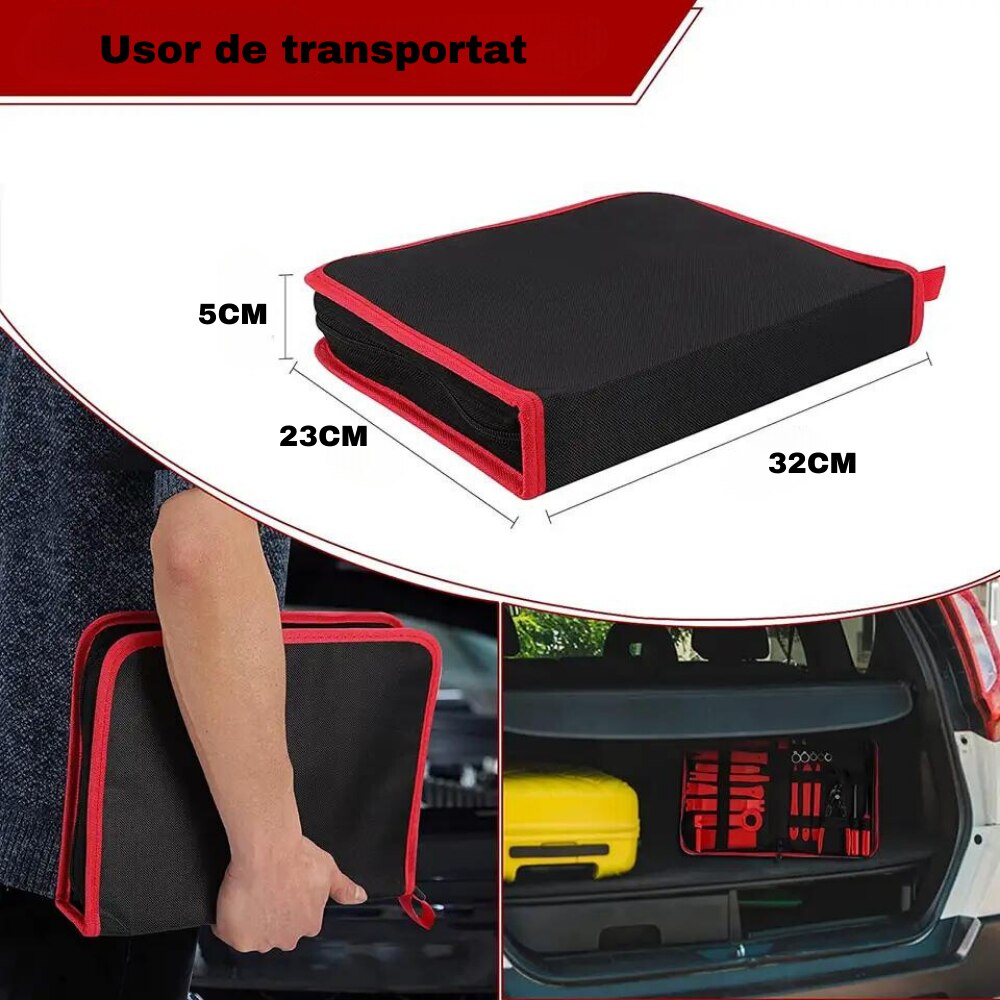 Set complet 200 piese NicRONet, ustensile rezistente de plastic rosii ...