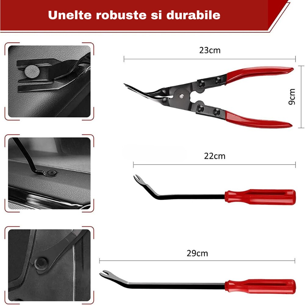 Set complet 200 piese NicRONet, ustensile rezistente de plastic rosii ...