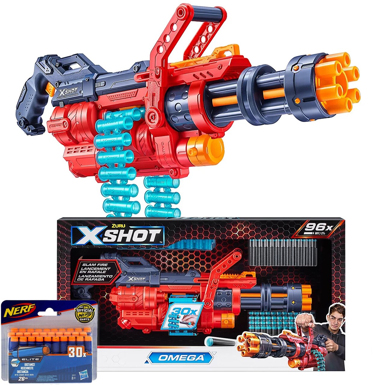 Mitraliera de jucarie, Xshot, 30 proiectile, Multicolor - eMAG.ro