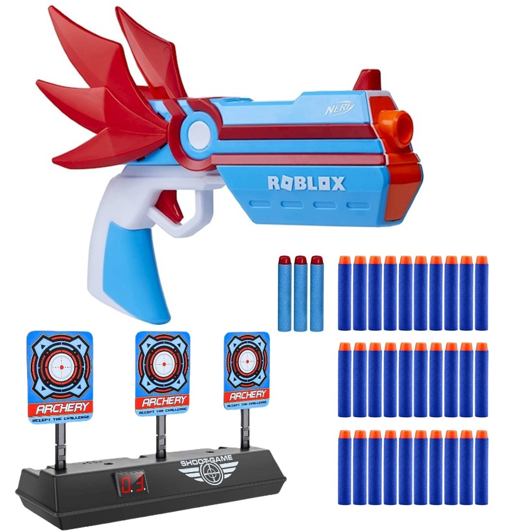 Set arma de jucarie, tinte electronice si accesorii, Nerf, Roblox MM2 ...