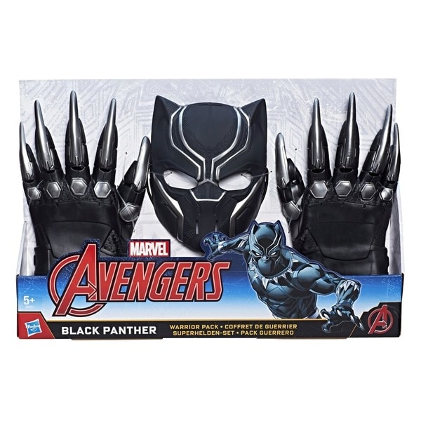 Set masca si manusi Black Panther, Hasbro, +5 ani, Negru - eMAG.ro