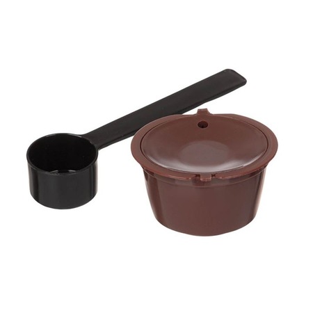 Capsula Cafea Reutilzabila de Tip Dolce Gusto si Lingura Metalica, 5 ...