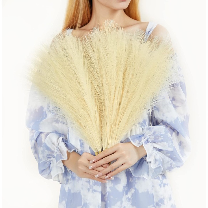 Set 6 Fire Iarba de Pampas Artificiala Din Matase Pentru Decoratiuni ...