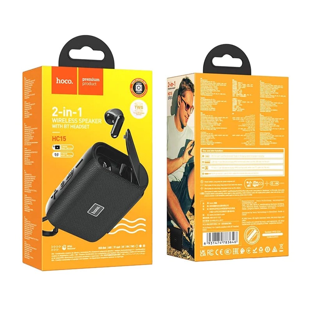 Boxa Mini Portabila + Casti Bluetooth, 1200mAh, 5W, A26, Black - eMAG.ro
