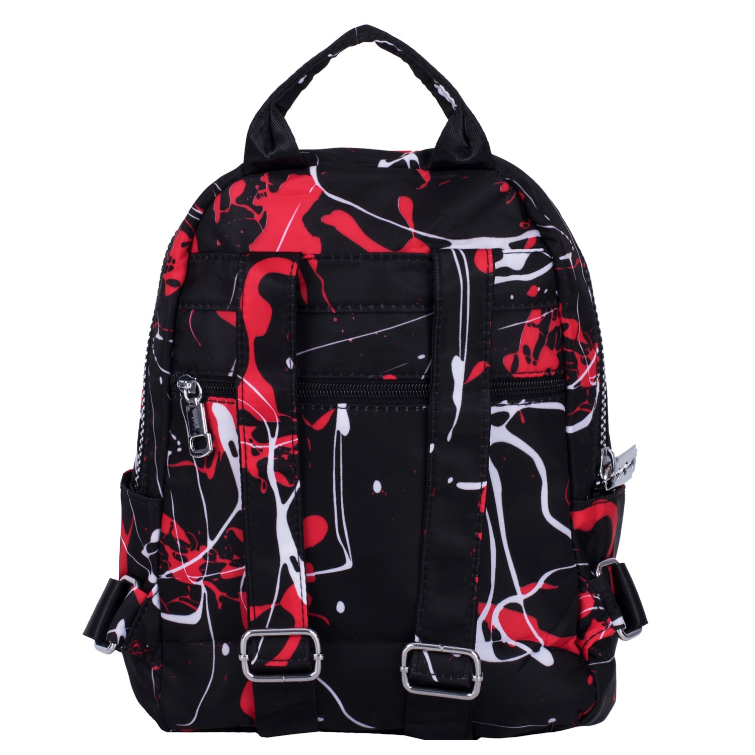 Rucsac dama cu pictura, negru rosu, CASLON - eMAG.ro