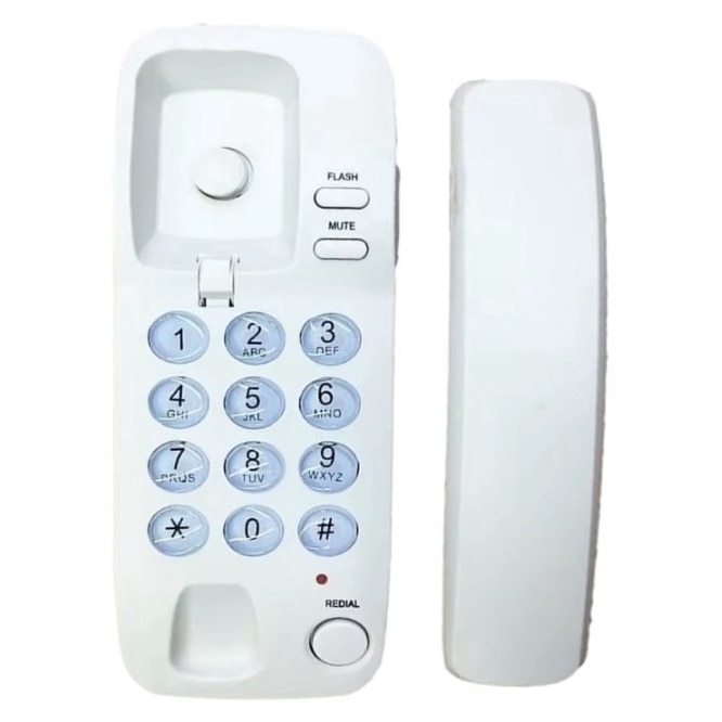 Telefon de birou cu fir, model compact, alb - eMAG.ro