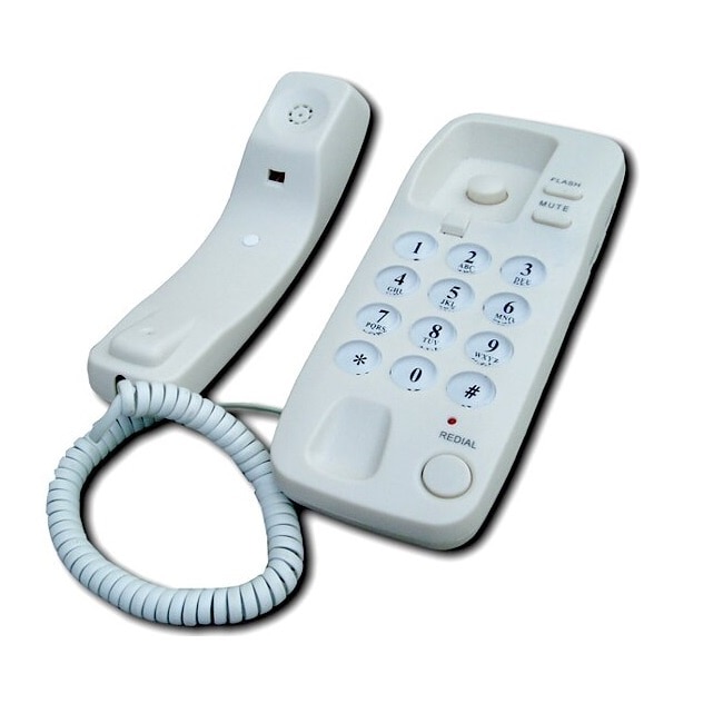 Telefon de birou cu fir, model compact, alb - eMAG.ro