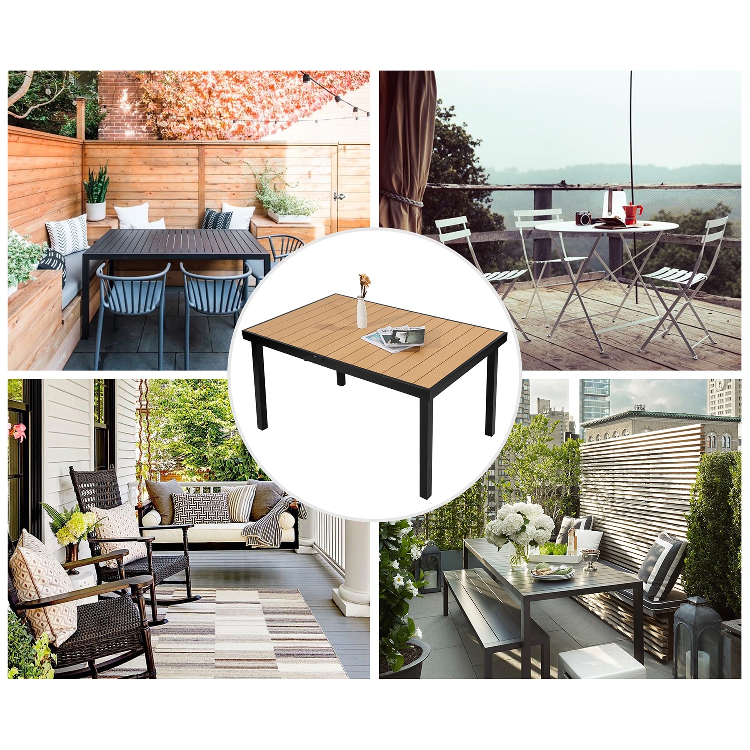 Masa gradina Kring Bruel, 140x90x74 cm ( 6 pers) - eMAG.ro