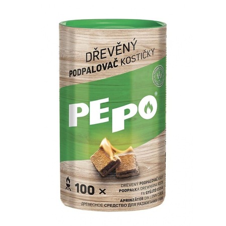 Set 100 brichete din lemn pentru aprindere gratar Pe-Po, timp ardere 7 ...