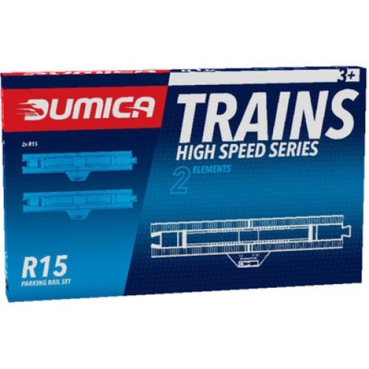 Set 2 piese stationare tren, Dumica, Plastic, Albastru - eMAG.ro