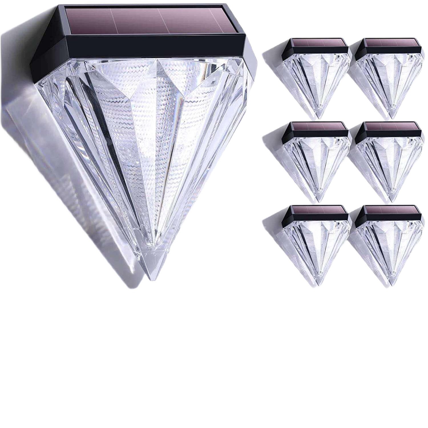 Set 2 lampi solare cu LED-uri in forma de Diamant pentru curte si ...