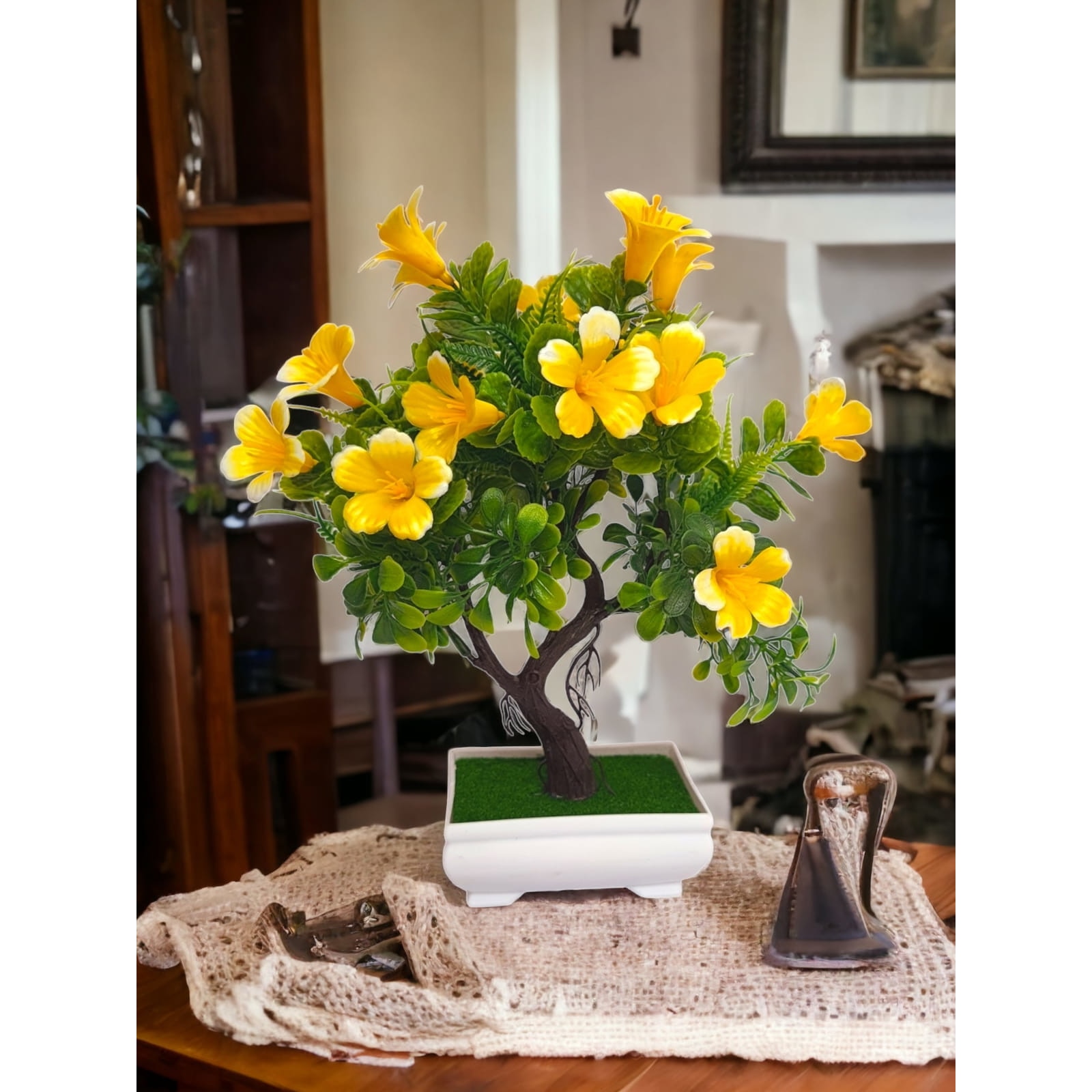 Copacel artificial verde cu flori galbene - eMAG.ro