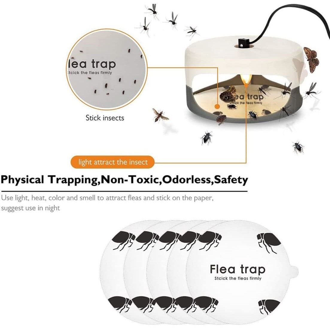 Autocolante pentru capcane pentru purici Sunmostar, 5 buc - eMAG.ro