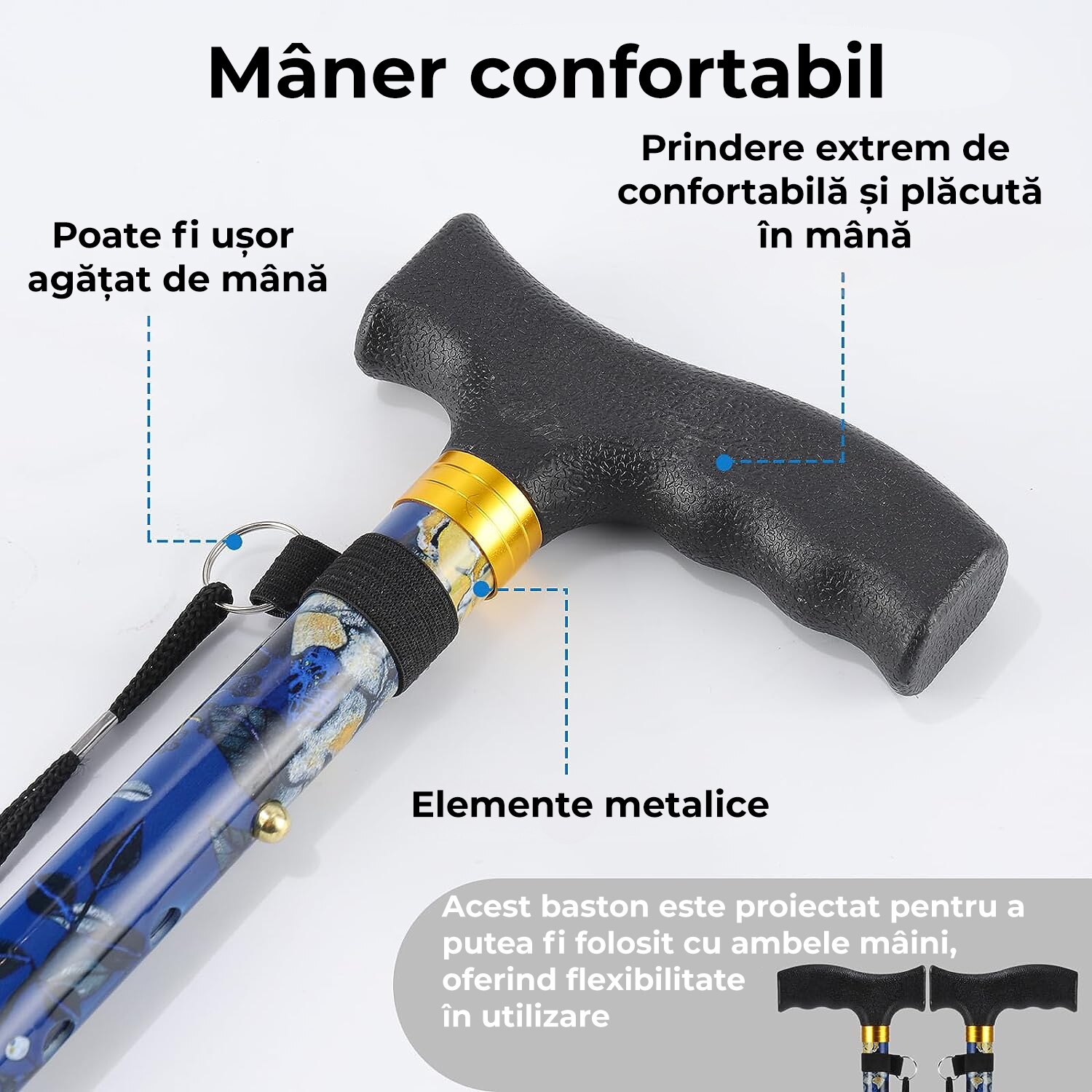 Baston ortopedic de sprijin pliabil, usor reglabil, potrivit pentru ...