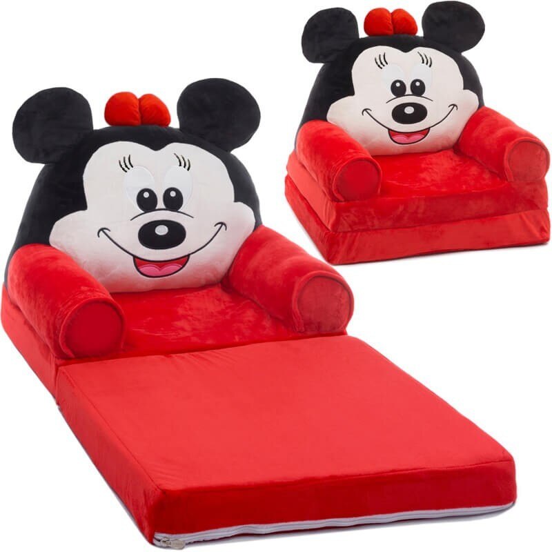 Fotoliu din plus extensibil - Minnie Rosu cu Negru - 80 CM - eMAG.ro