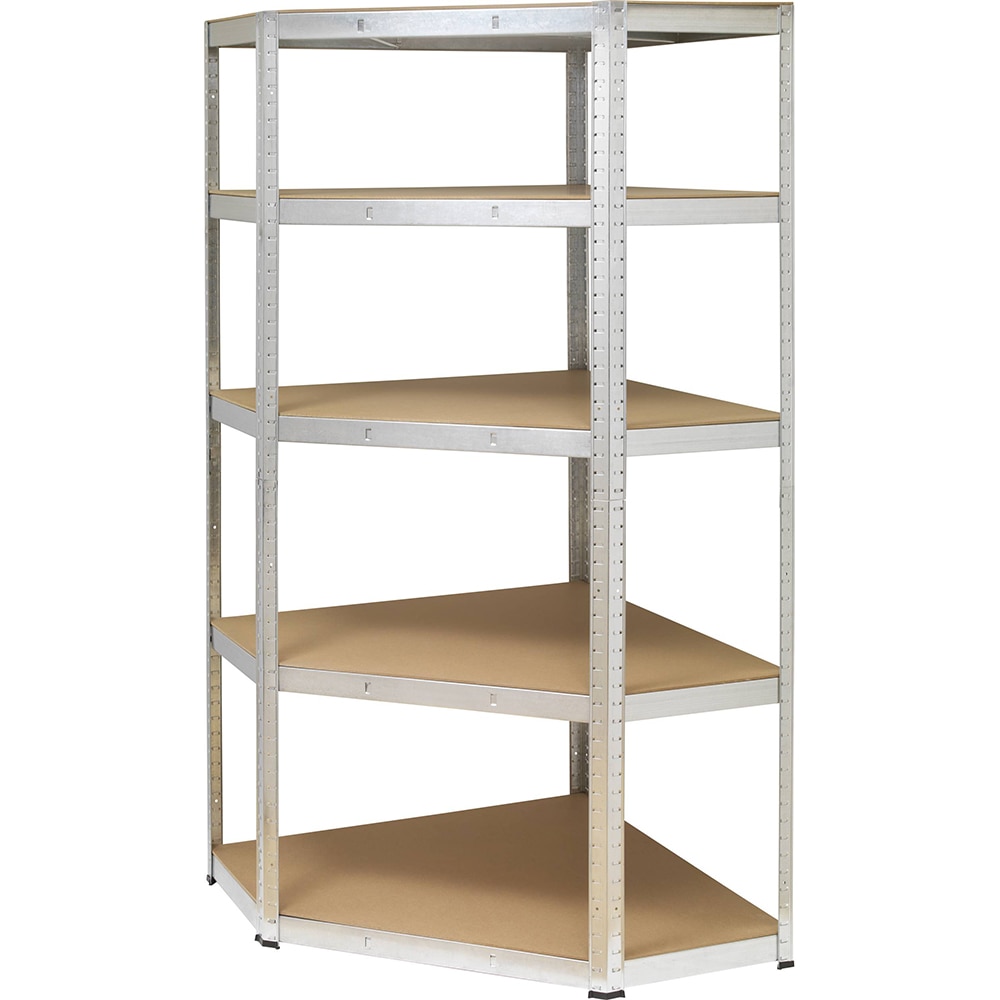 Raft metalic Premium de colt 1800x900x400x700 mm, otel galvanizat cu 5 ...