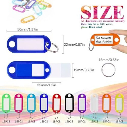 Set 150 etichete pentru chei, Cersaty, Metal/Plastic, Multicolor - eMAG.ro