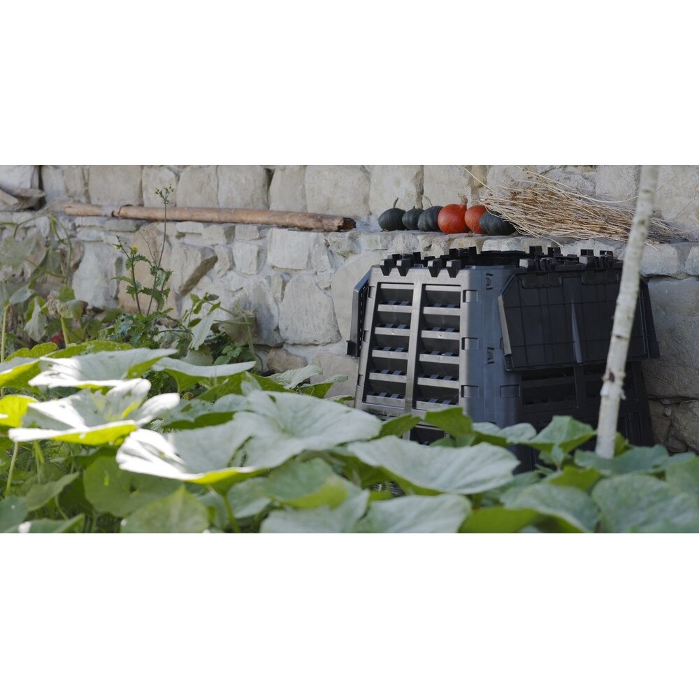 Compostor gradina, Rojaplast, Plastic, 480 l, Negru - eMAG.ro