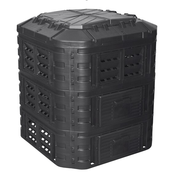 Compostor gradina, Rojaplast, Plastic, 860 l, Negru - eMAG.ro