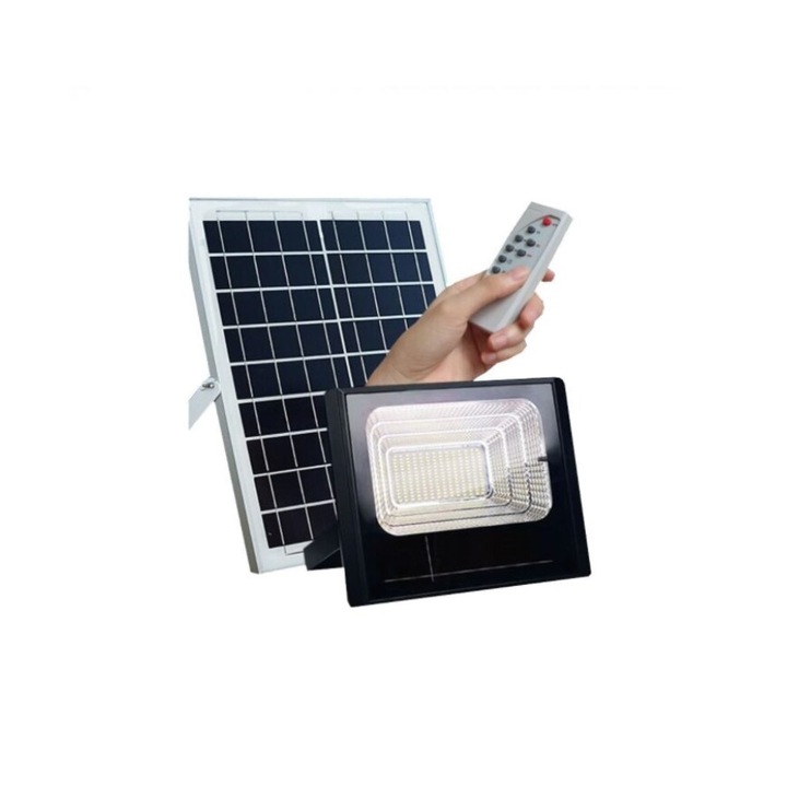 Proiector LED 300W cu Panou Solar, Control Telecomanda, Incarcare ...