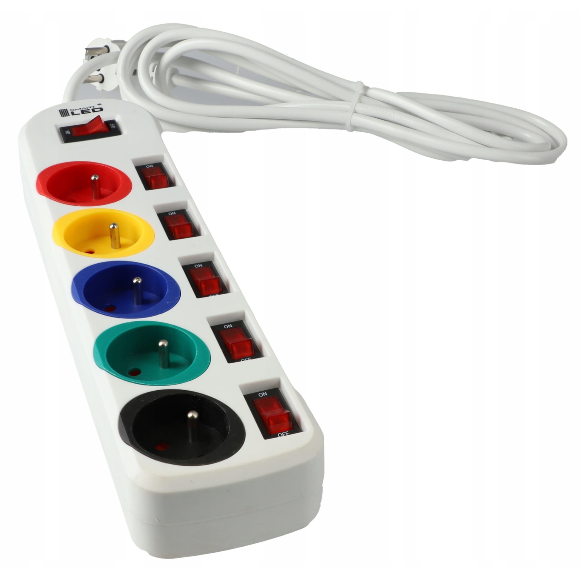 Prelungitor SmartLED, 5 prize, 2 m, Multicolor - eMAG.ro