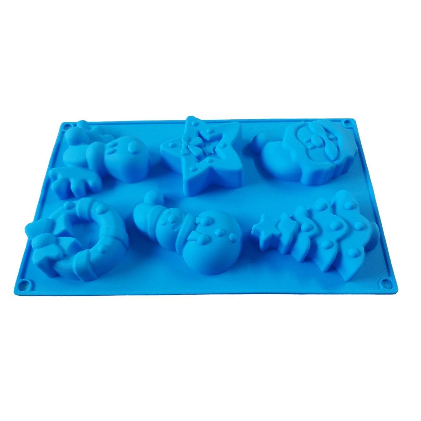 Forma silicon pentru prajituri, Tema Craciun, 6 cavitati, Albastru, 27 ...