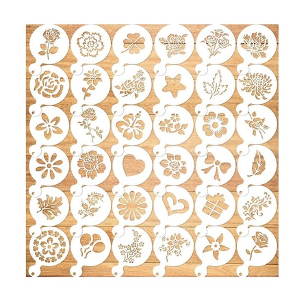 Set 50 de sabloane pentru decorarea parjiturilor, cafea, pentru pictura ...