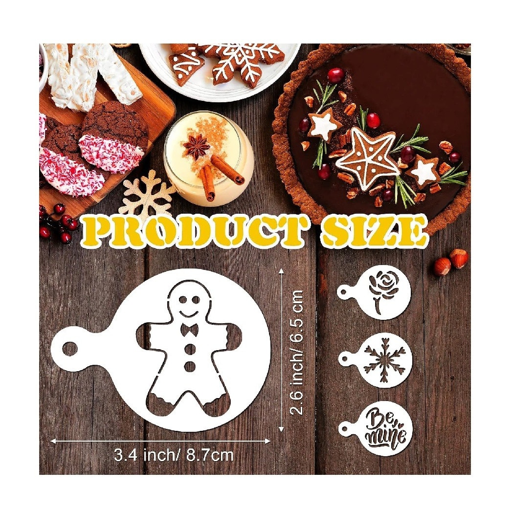 Set 50 de sabloane pentru decorarea parjiturilor, cafea, pentru pictura ...