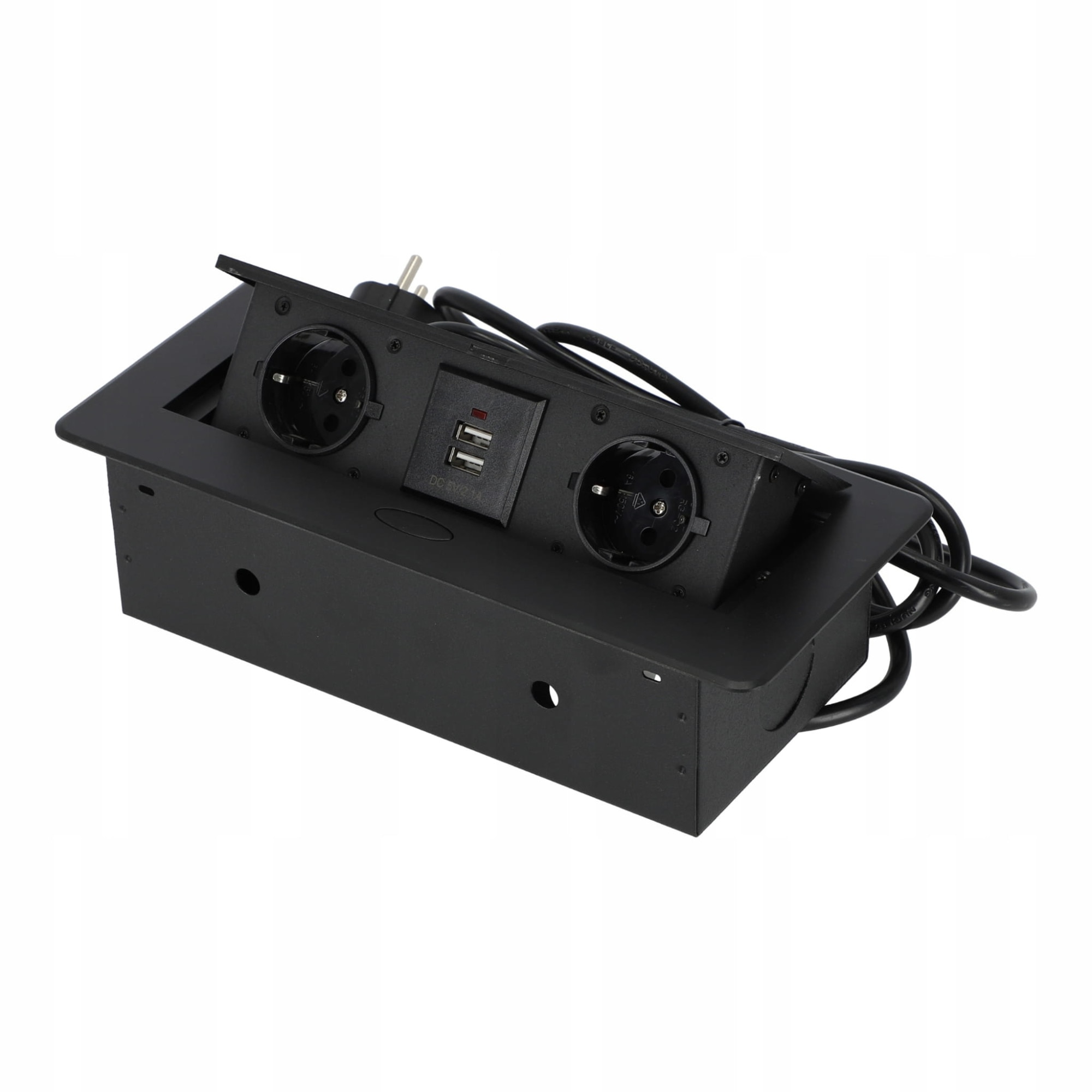 Priza de blat cu 2 prize la 230V si cablu de culoare neagra USB - eMAG.ro