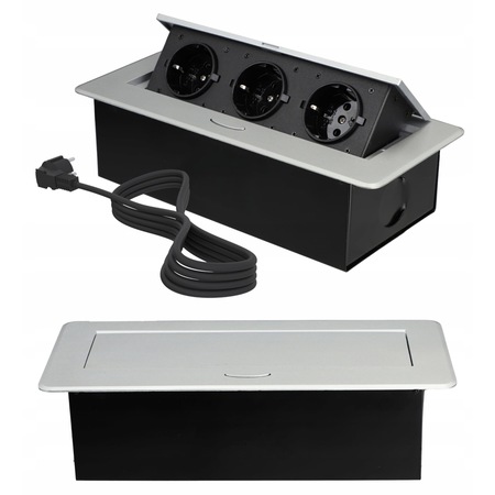 Priza incorporata in blat, tripla, cu 3 prize de 230V si un cablu de ...