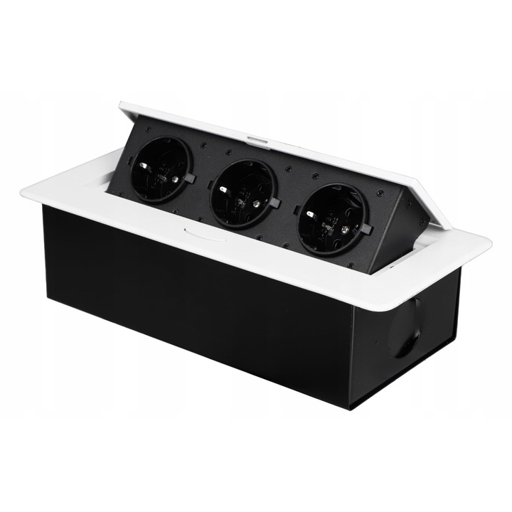Priza ascunsa incastrata pentru blat, SmartLED, 230 V, Negru/Alb - eMAG.ro