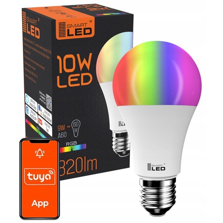 Bec LED RGB, multicolor, cu aplicatie, TUYA, Smart Life, E27 10W, CCT ...