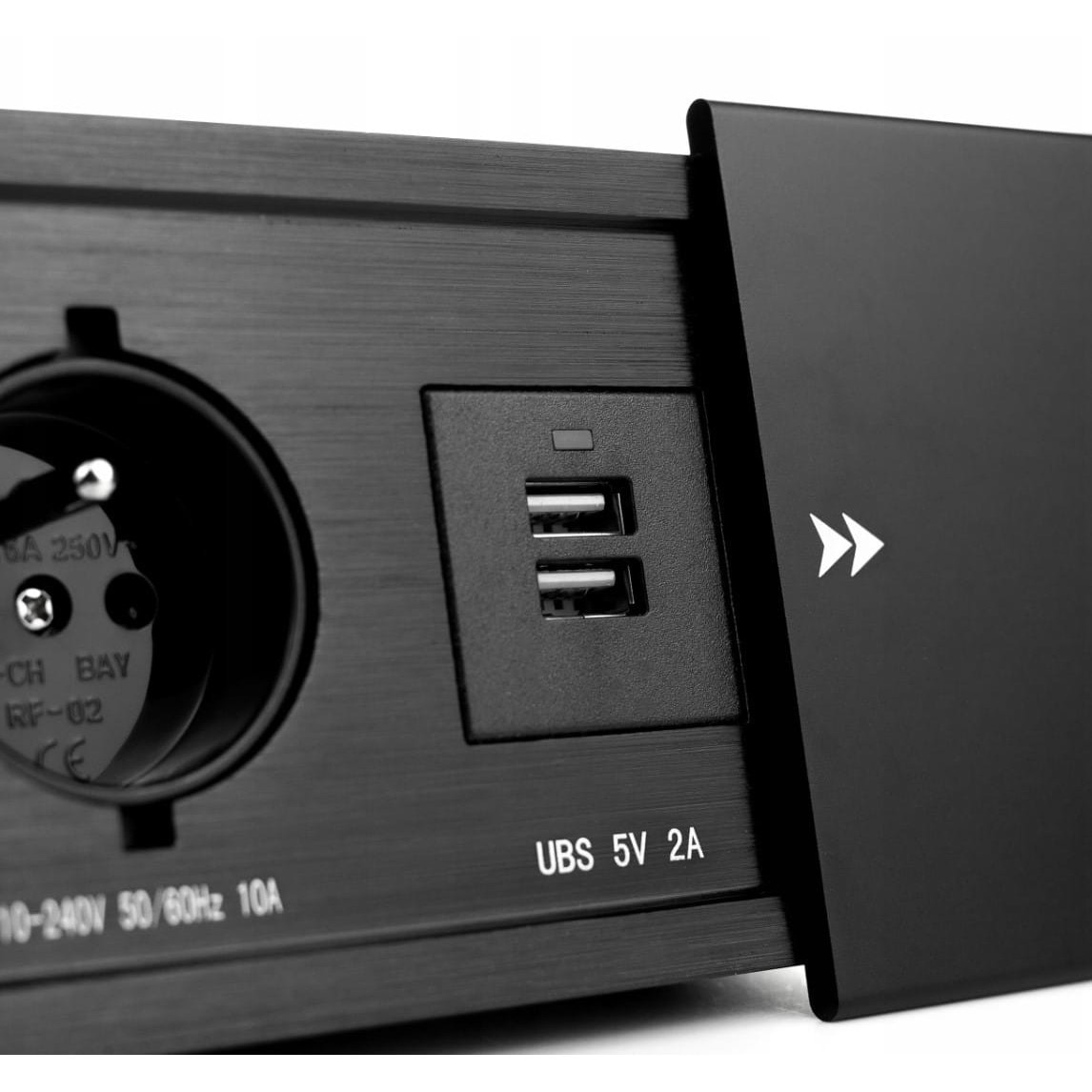 Priza ingropata in blat cu doua prize 230V si doua prize USB tip A, glisanta, cablu de 130cm, de ...