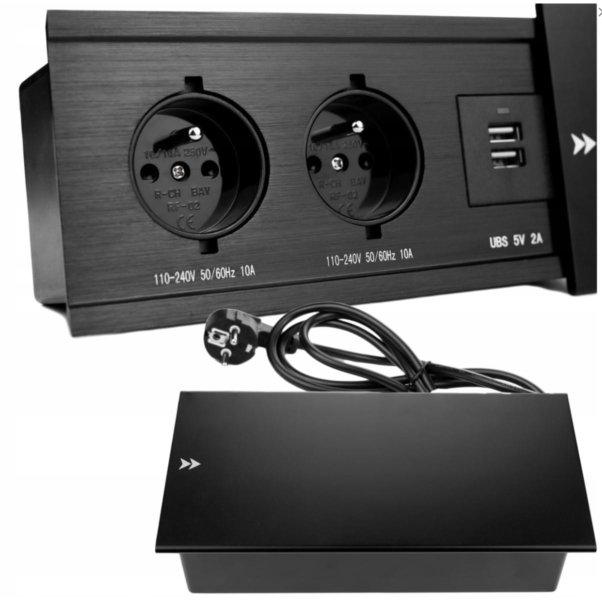 Priza ingropata in blat cu doua prize 230V si doua prize USB tip A ...