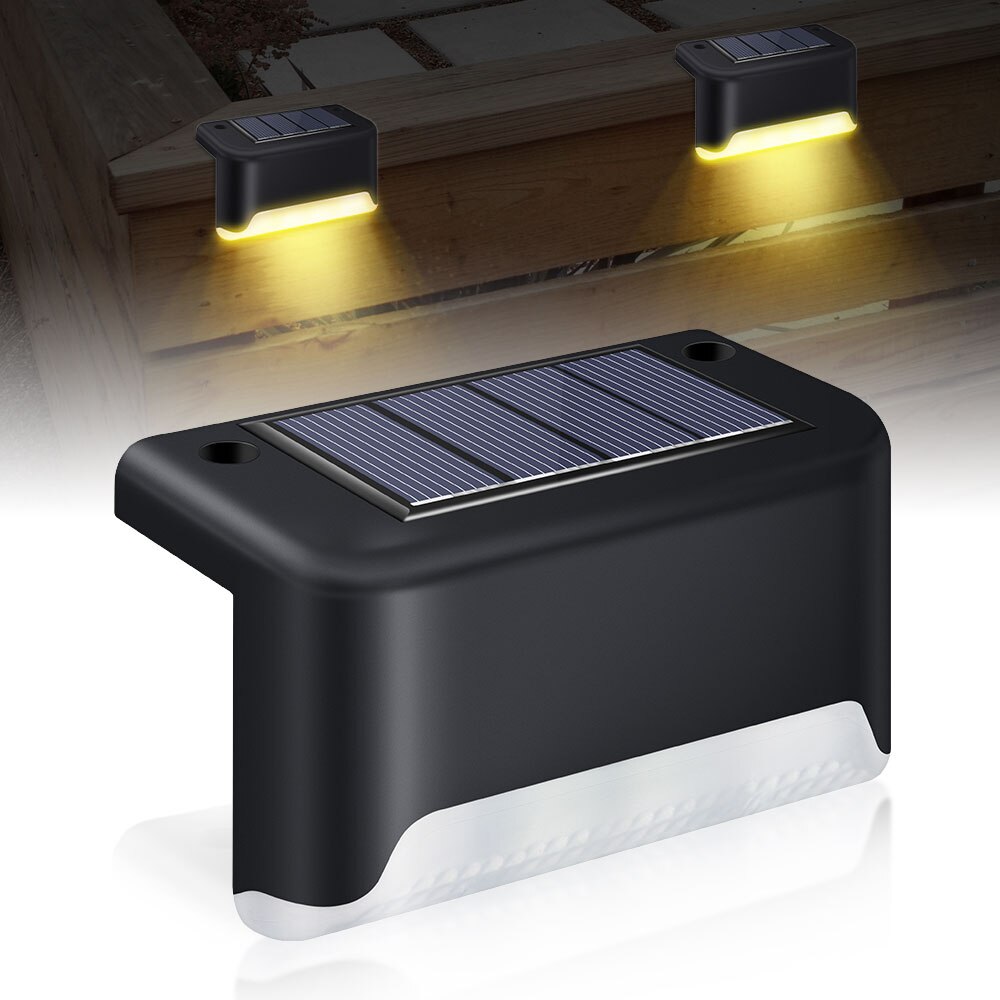 Комплект от 4 соларни лампи Macomi™ за стълби, вградени батерии, 100lm, бяла светлина, LED ...