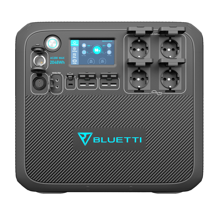 Generator solar portabil, BLUETTI, AC200MAX 2200W 2048Wh cu 4 porturi ...