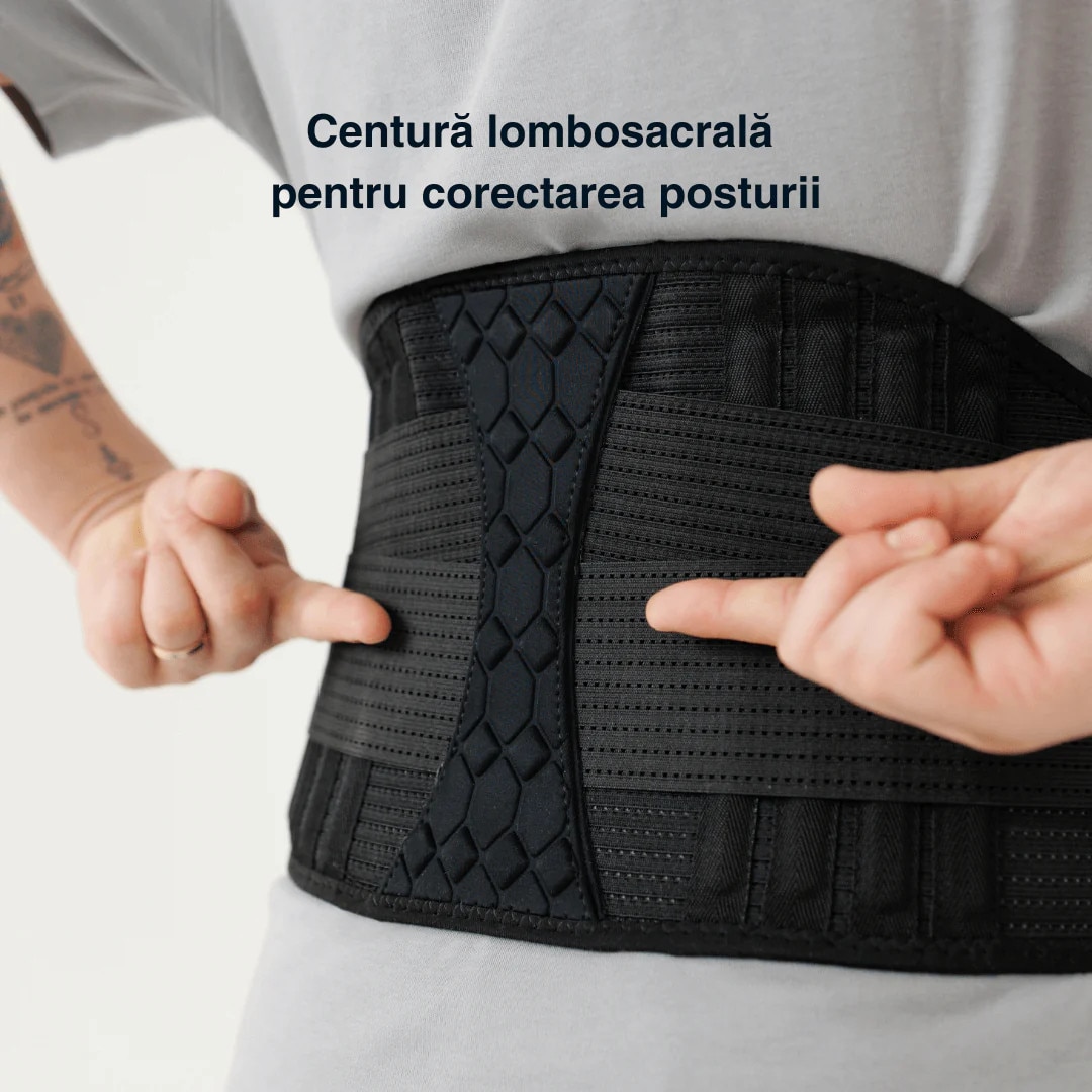 Centura lombara premium Vitality Lab™, 9 zone de suport lombar pentru ...