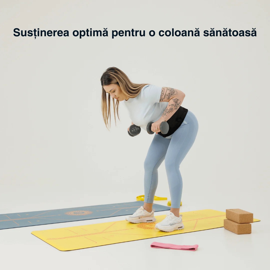 Centura lombara premium Vitality Lab™, 9 zone de suport lombar pentru ...