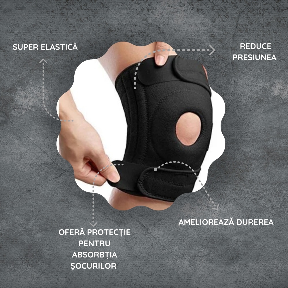 Genunchiera ortopedica Alista Home ajustabila cu rotula decupata ...