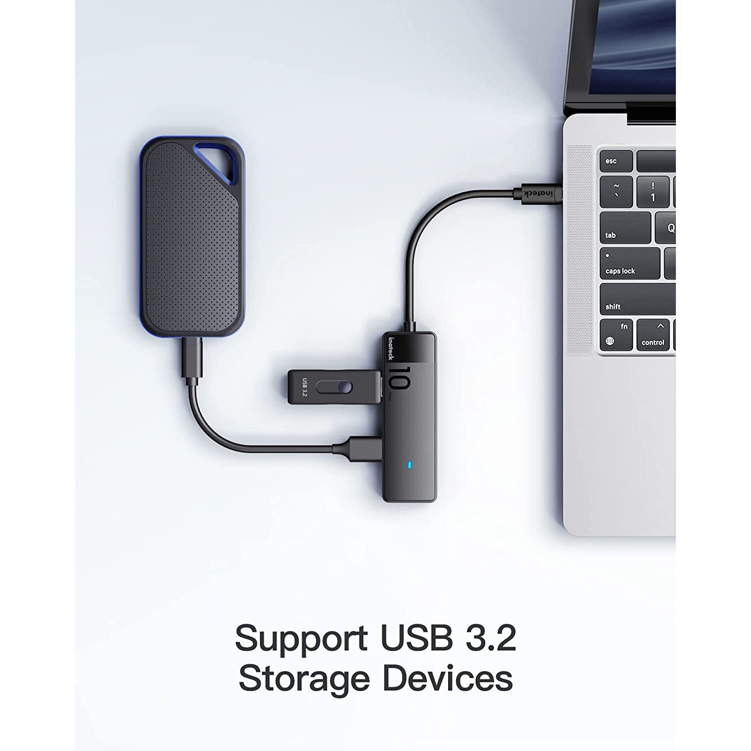 Hub USB 3.2 Gen 2 4-in-1 cu USB-C la 4 porturi USB-A - eMAG.ro