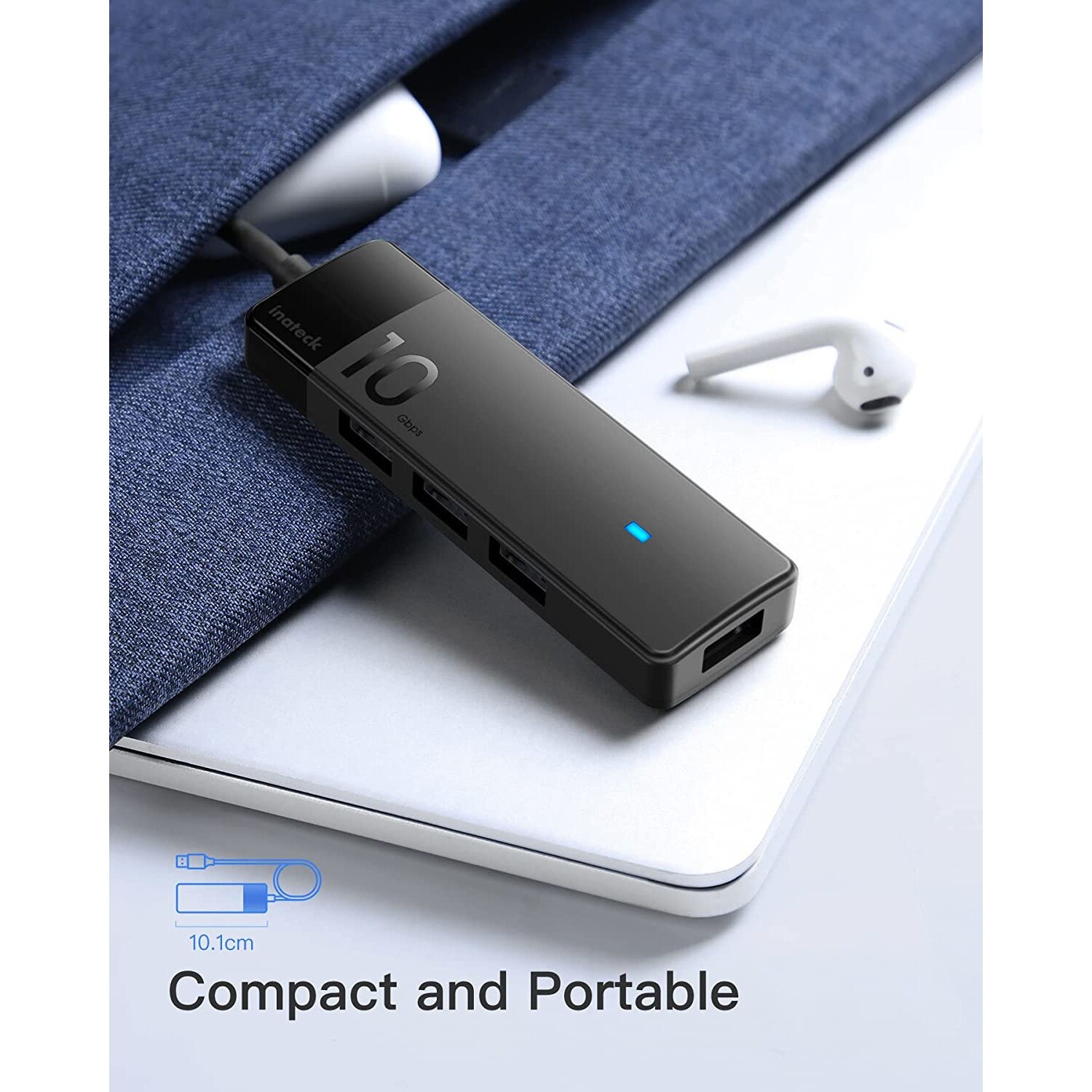 Inateck Usb 3 2 Generation 2 Hub 4 Usb A 4 Az 1 Ben Porttal és 50 Cm Es