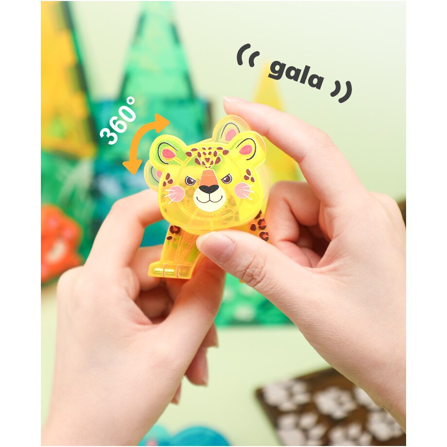 Giftry interaktív mágneses építőelem készlet, dzsungel állat, 3D, STEM ...