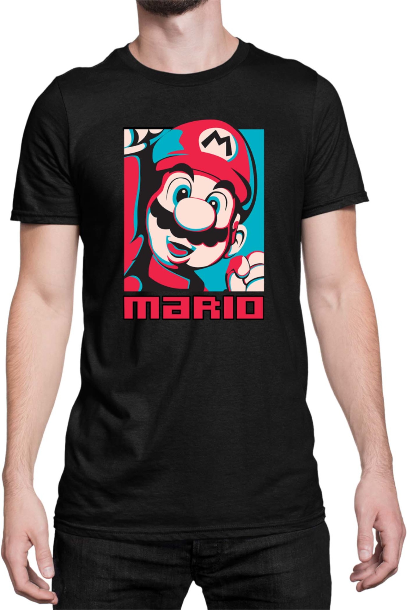 Tricou barbati Super Mario Nintendo Tralala Mario Bros Retro, Negru, S ...