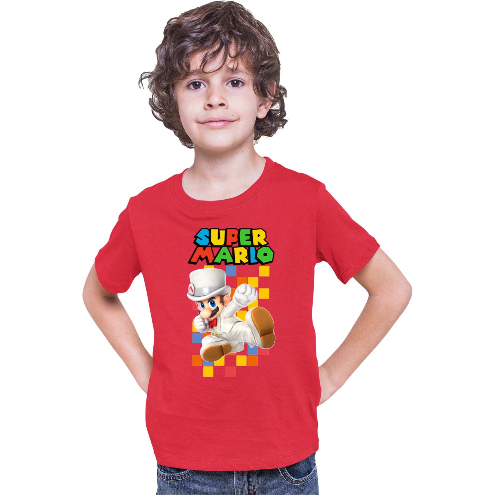 Детска тениска Super Mario Nintendo Tralala Mario 37, Червен, 3-4 г ...