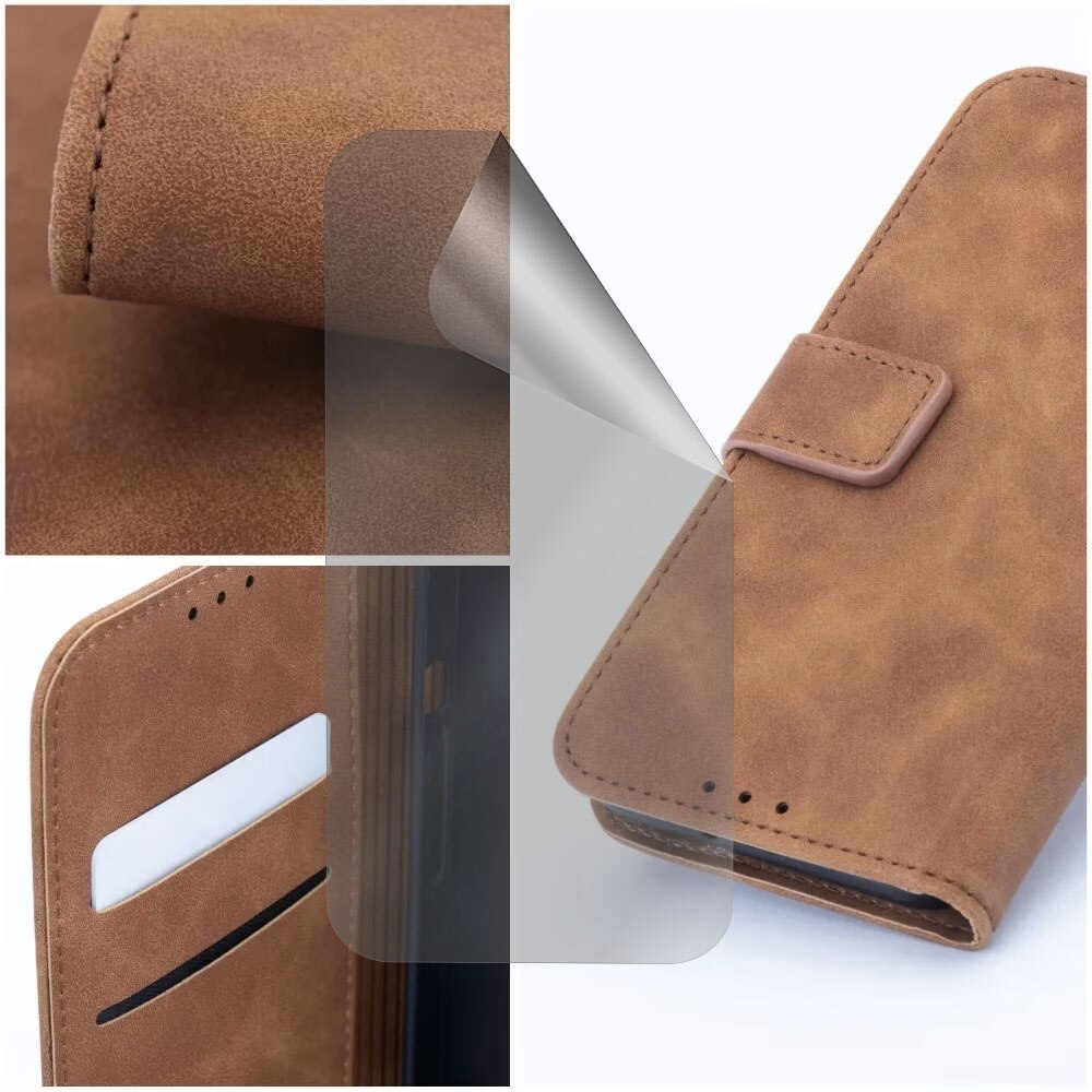 Комплект флип калъфи от веганска кожа и силиконово фолио, съвместим с ...